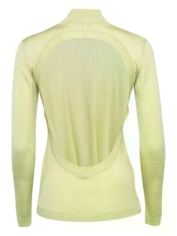 Versace Mock Neck Open-back Top