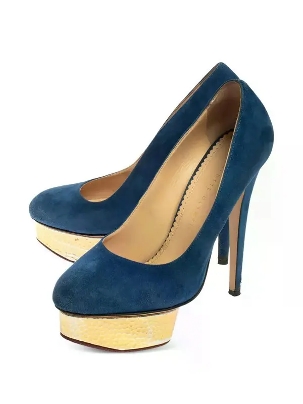 CHARLOTTE OLYMPIA 140mm Dolly Suede Platform Pumps