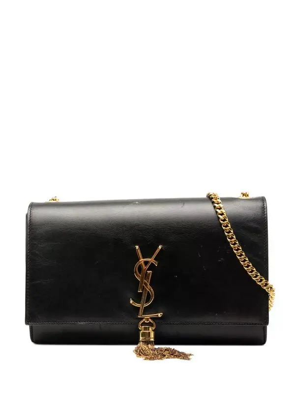 Saint Laurent 2014 Medium Monogram Kate Tassel Crossbody Bag - Black