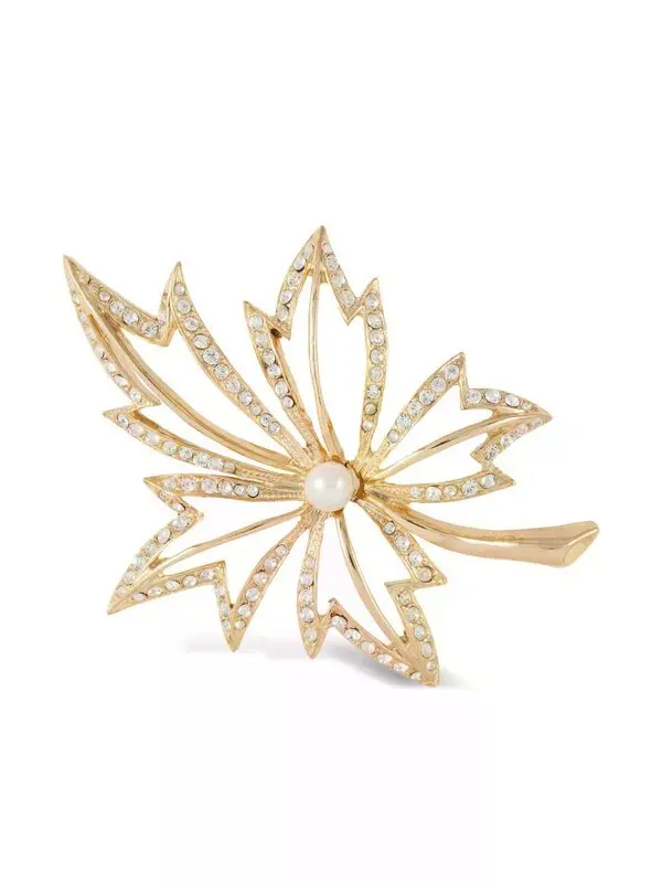 SUSAN CAPLAN 1980s Napier Crystal-embellished Brooch - Gold