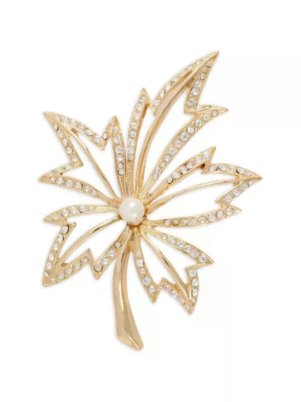 SUSAN CAPLAN 1980s Napier Crystal-embellished Brooch - Gold