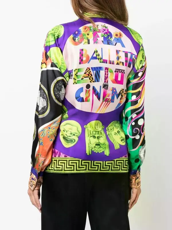 Versace 1990s Abstract Print Silk Shirt