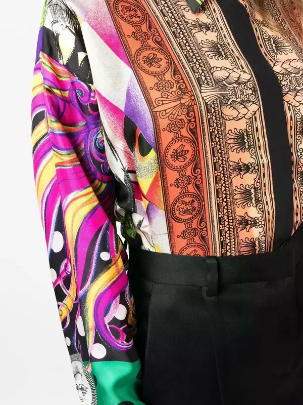 Versace 1990s Abstract Print Silk Shirt
