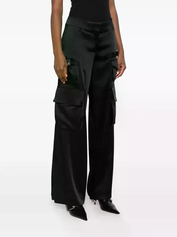Off-White Satin Cargo Trousers