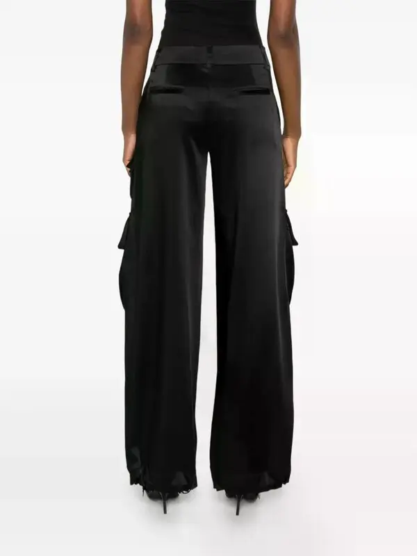 Off-White Satin Cargo Trousers