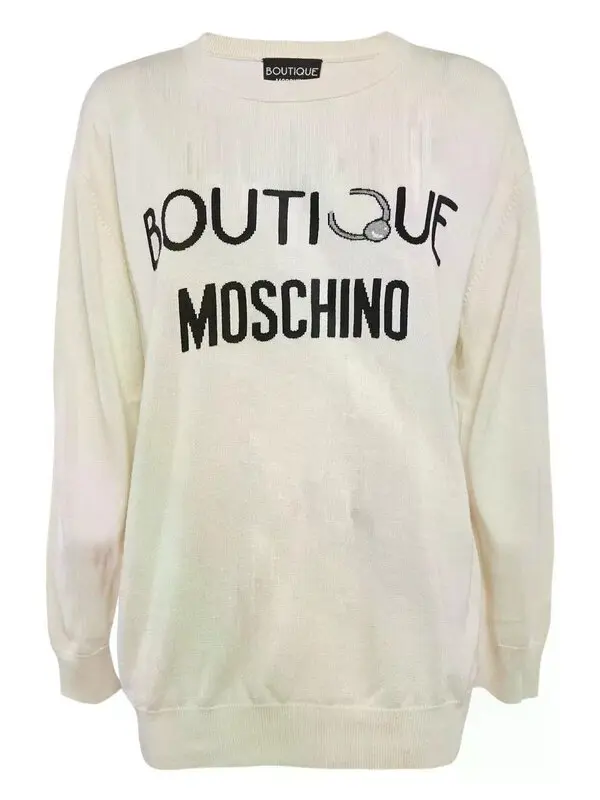 Moschino Logo Lettering Oversized Jumper - White