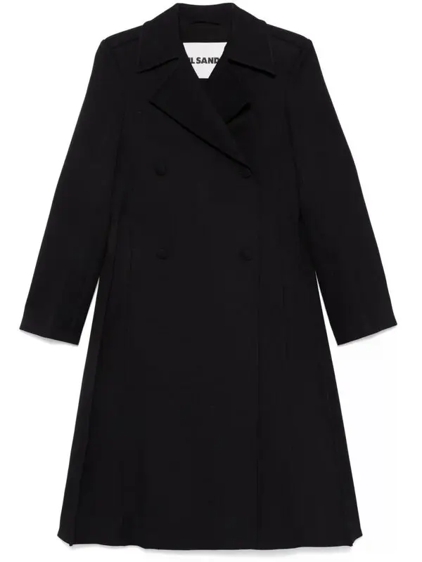 JIL SANDER Double-breasted Twill Coat