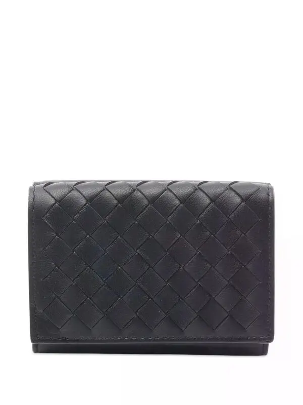 Bottega Veneta 2012-2025 Nappa Intrecciato Trifold Wallet Small Wallets - Black