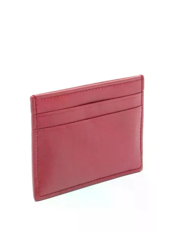 Loewe 2000-2025 Shiny Nappa Calfskin Puffer Anagram Plain Card Holder - Red