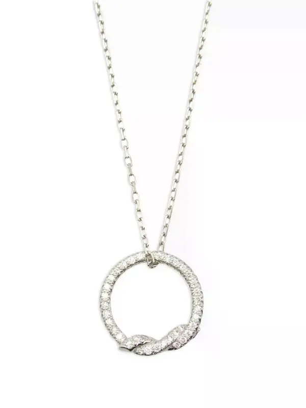 CARTIER 18kt White Gold Diamond Entrelacés Necklace - Silver