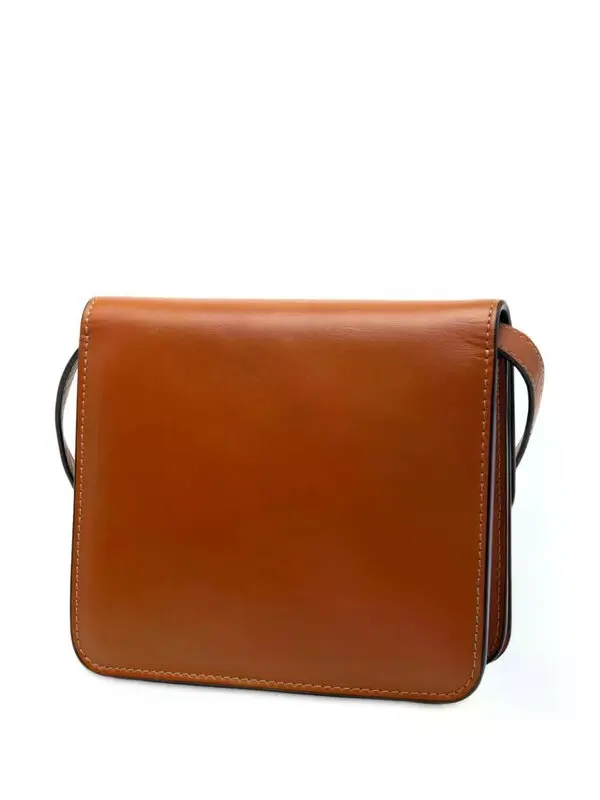 Fendi 2010-2025 Leather Crystal Fab Crossbody Bag - Brown