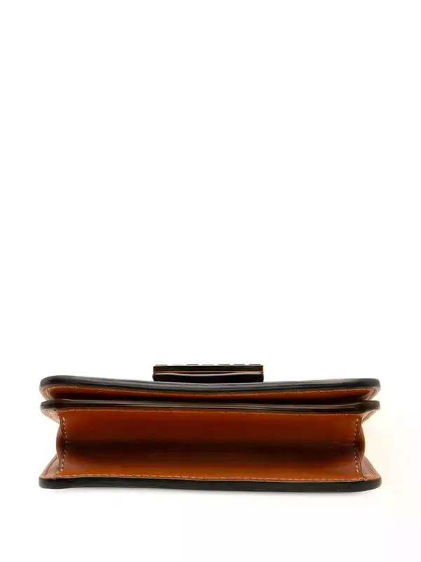Fendi 2010-2025 Leather Crystal Fab Crossbody Bag - Brown