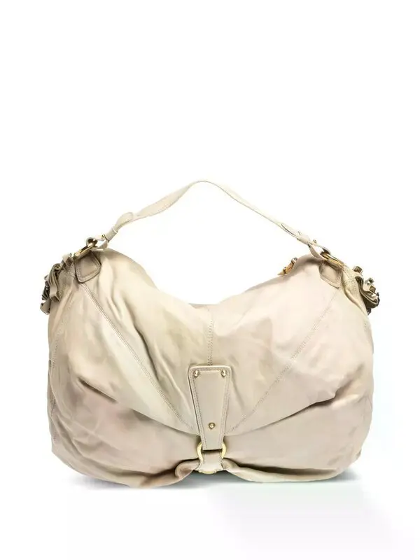 Roberto Cavalli Ruched Leather Shoulder Bag