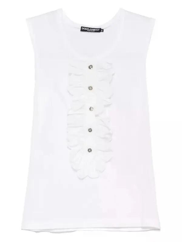 Dolce & Gabbana 2000s Ruffle-detailed Tank Top - White