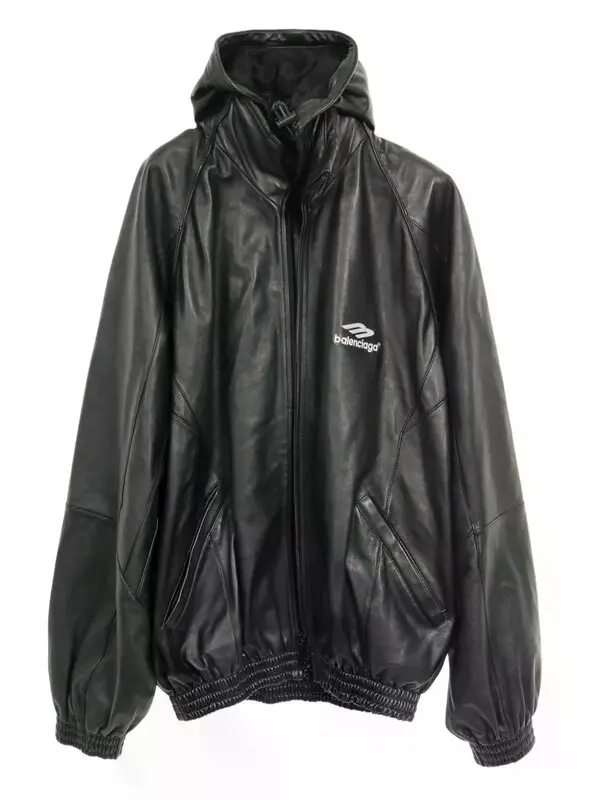 Balenciaga 2000s 3b Icon Leather Track Jacket