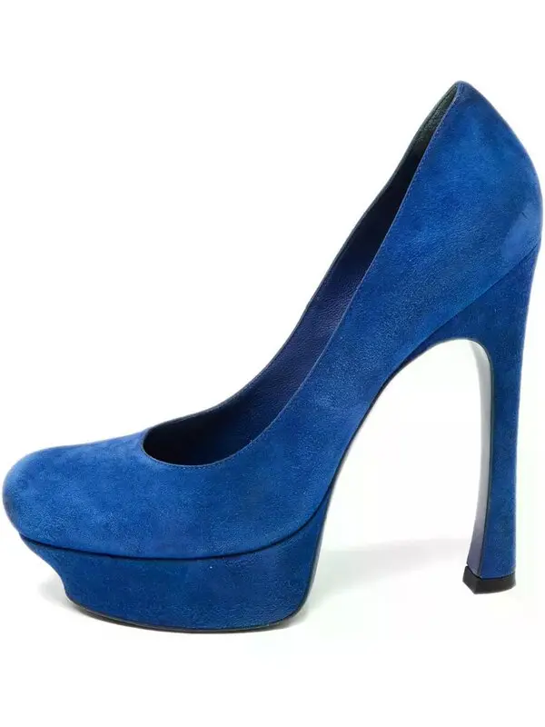 Saint Laurent 140mm Suede Platform Pumps
