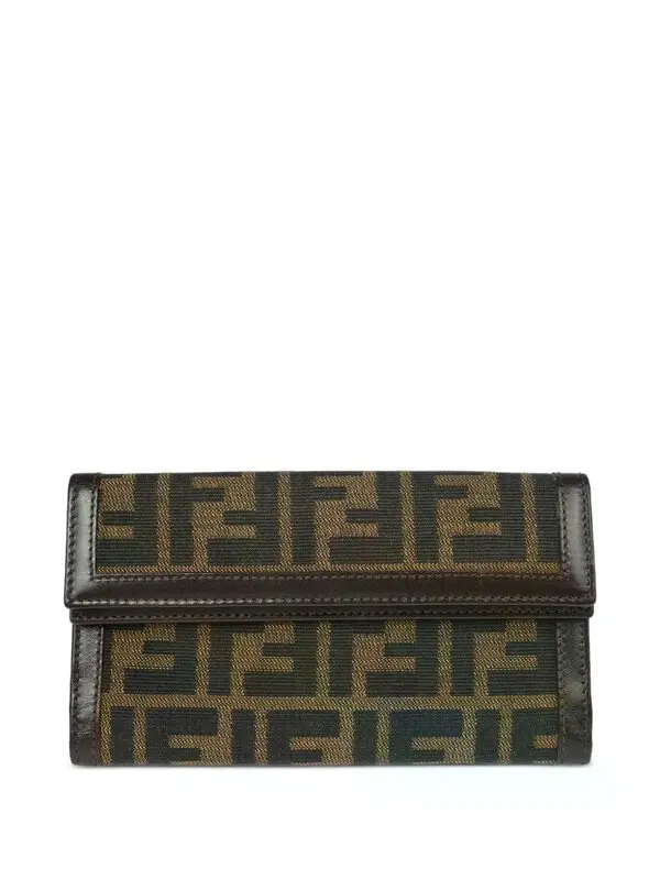 Fendi 1990-2000s Zucca Leather Wallet - Brown