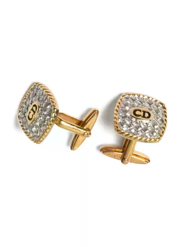 Dior 1990s Logo-engraved Cufflinks Set