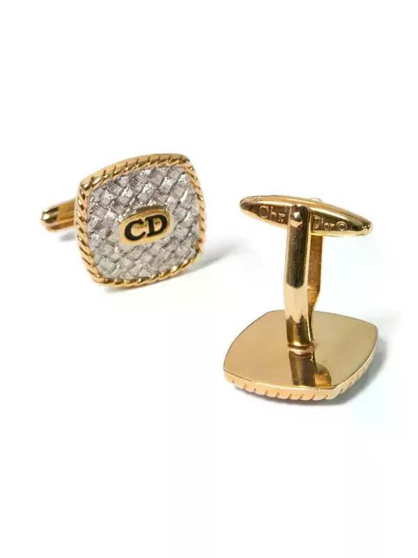 Dior 1990s Logo-engraved Cufflinks Set