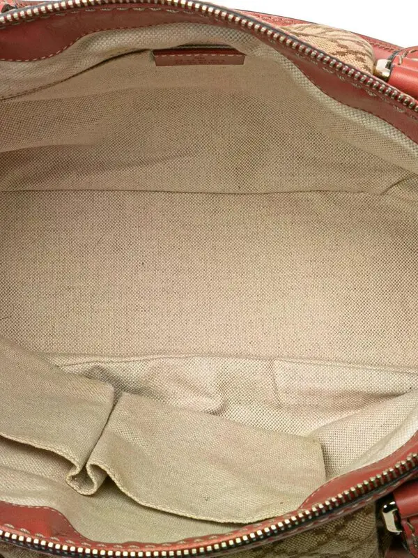 Gucci Diamante Canvas Sukey Satchel - Brown