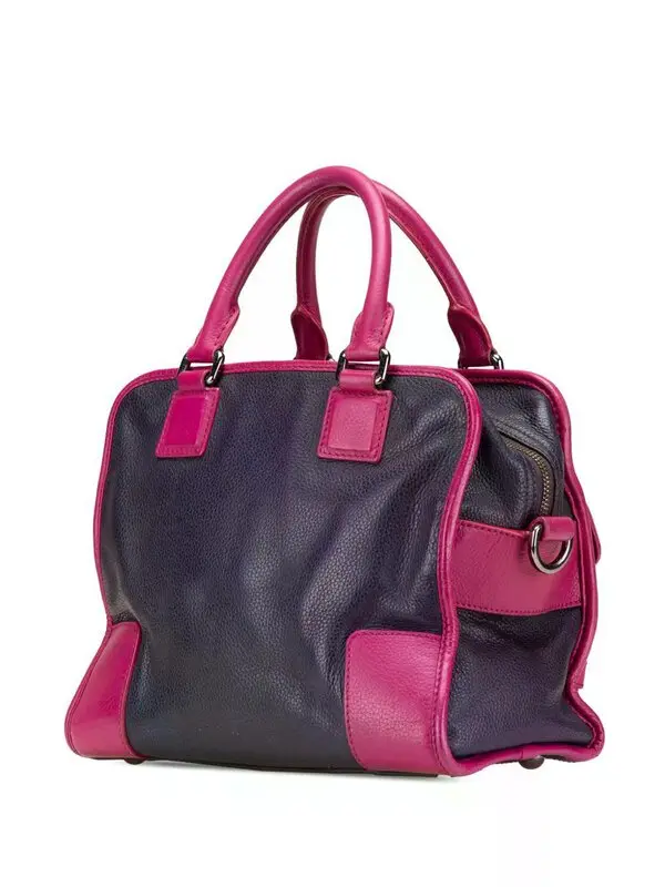 Loewe 2015 Grained Bicolor Calfskin Cruz Satchel