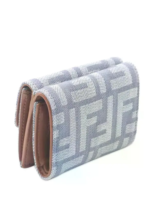 Fendi 2010-2025 Zucca Canvas Trifold Wallet Small Wallets - Grey