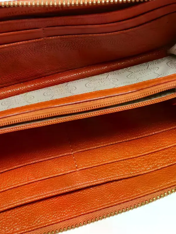 Michael Kors Leather Zip Wallet - Orange