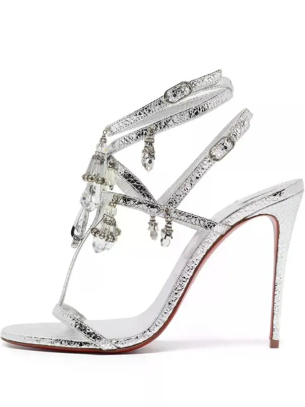 CHRISTIAN LOUBOUTIN 110mm Bombina Pampila Sandals - Silver