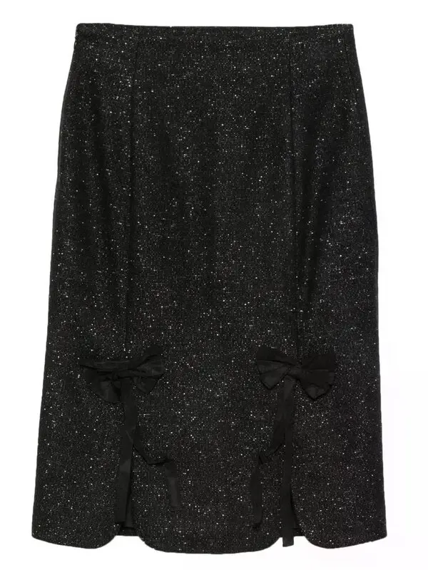 John Galliano 2000s Bow-detail Wool-blend Skirt