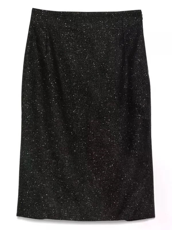 John Galliano 2000s Bow-detail Wool-blend Skirt