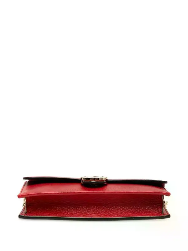 Gucci Leather Interlocking G Wallet On Chain - Red