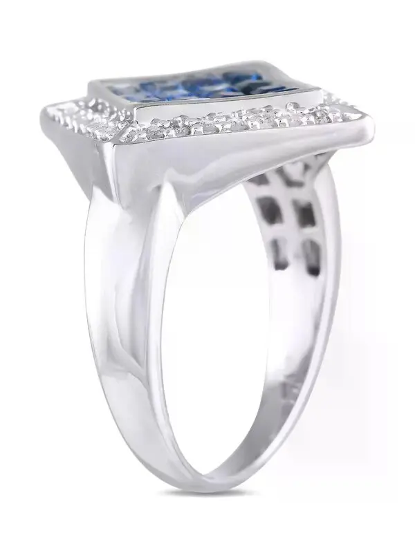 LB EXCLUSIVE 14k White Gold Sapphire And Diamond Ring