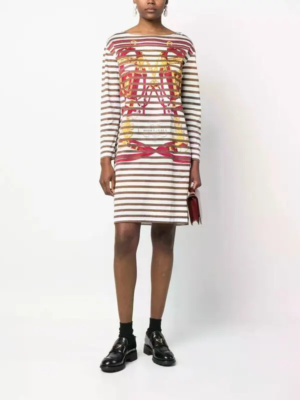 Hermès Brides De Gala Striped Dress