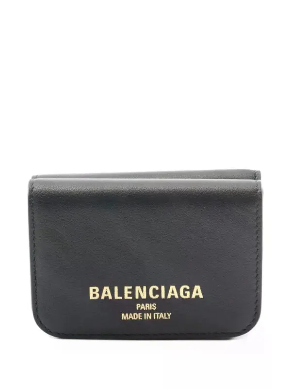Balenciaga 2023 Trifold Leather Wallet - Black