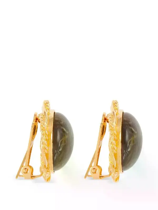 SUSAN CAPLAN 1980s Stone-embellished Clip-on Earrings