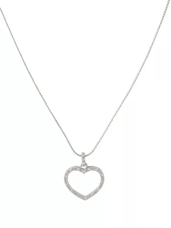Nina Ricci 1980s Heart Pendant Necklace - Silver