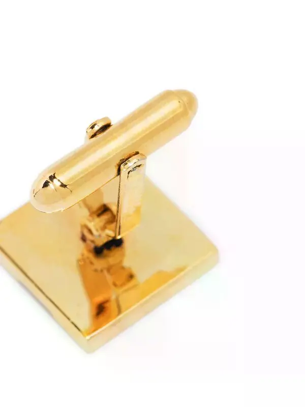 Dior 1980s Two-tone Logo-engraved Cufflinks