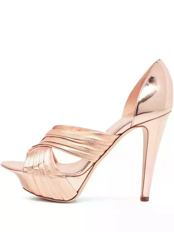 SERGIO ROSSI 100mm Platform Cross-strap Pumps - Pink