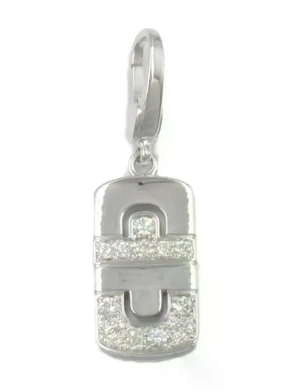 BVLGARI 2010s Parentesi Diamond Charm Pendant - Silver