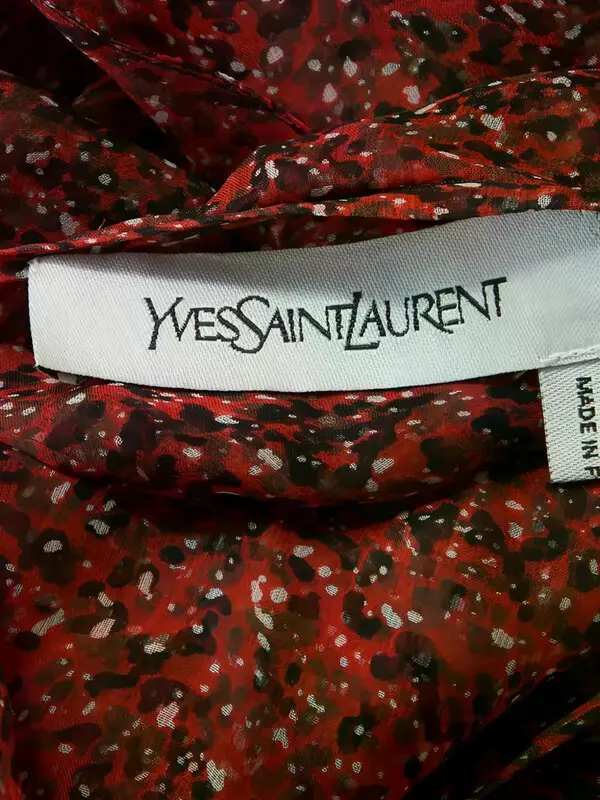 Saint Laurent Tied-neck Silk Dress - Red