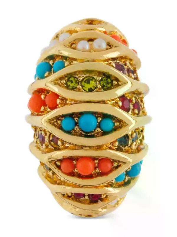 SUSAN CAPLAN 1980s D'orlan Bead-embellished Ring