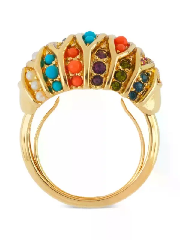 SUSAN CAPLAN 1980s D'orlan Bead-embellished Ring