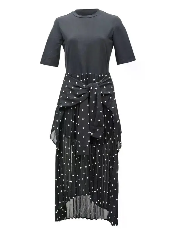 Maje Rivolo Pleated Star Midi Dress