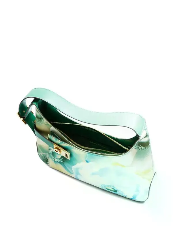 FERRAGAMO 2000s Gancini Flower-printed Shoulder Bag