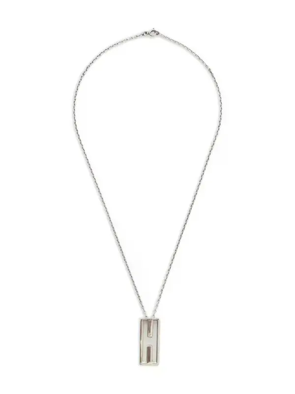 Hermès 1990-2000s Logo H Necklace - Silver