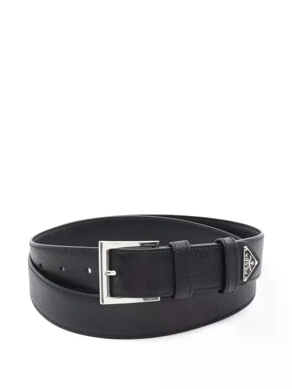 Prada 2020s Triangle-logo Belt - Black