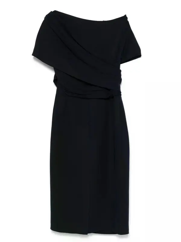 Dior 2000s Wrap-detail Midi Dress - Blue