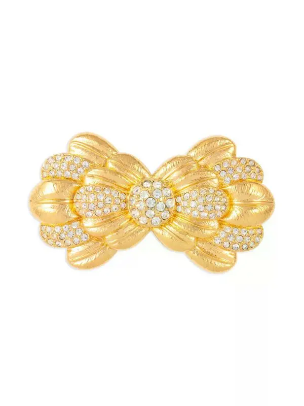 SUSAN CAPLAN 1990s Scalloped Bow Brooch - Gold