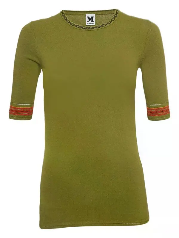 Missoni Cuff-embroidered Knit Top - Green