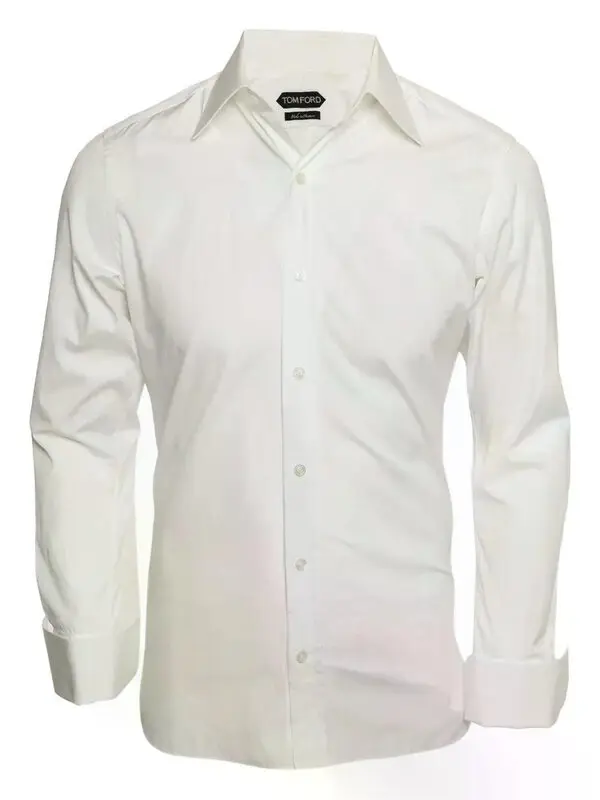 TOM FORD Long-sleeved Cotton Shirt - White